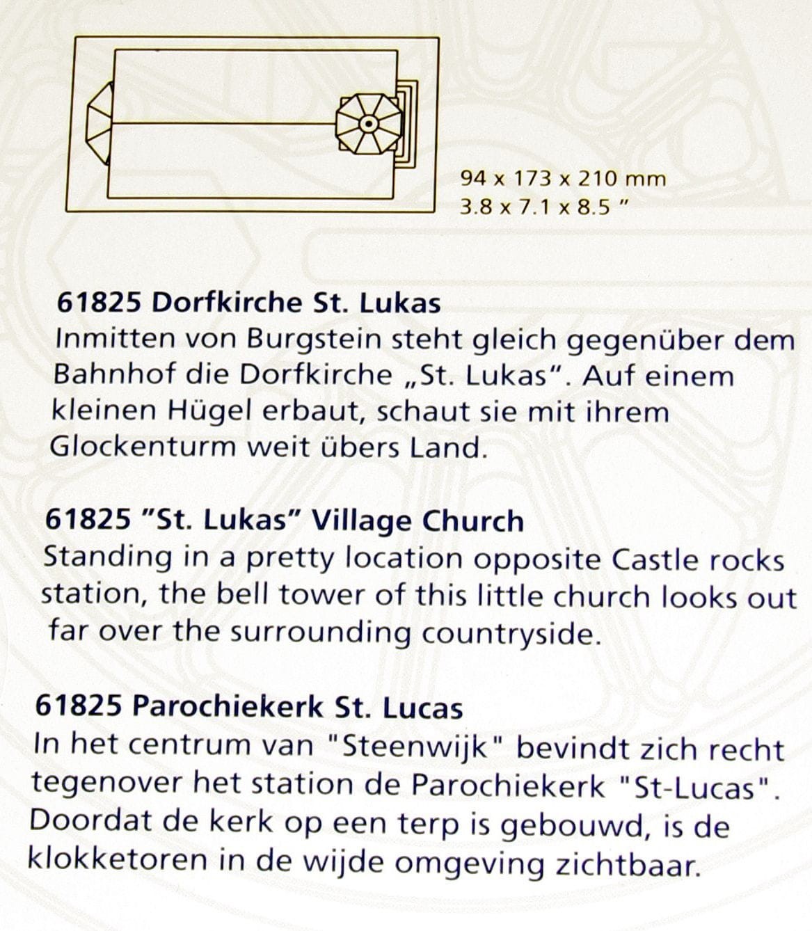 Kościół wiejski Św. Łukasza 1:87 HO / Piko 61825 gamahobby.eu